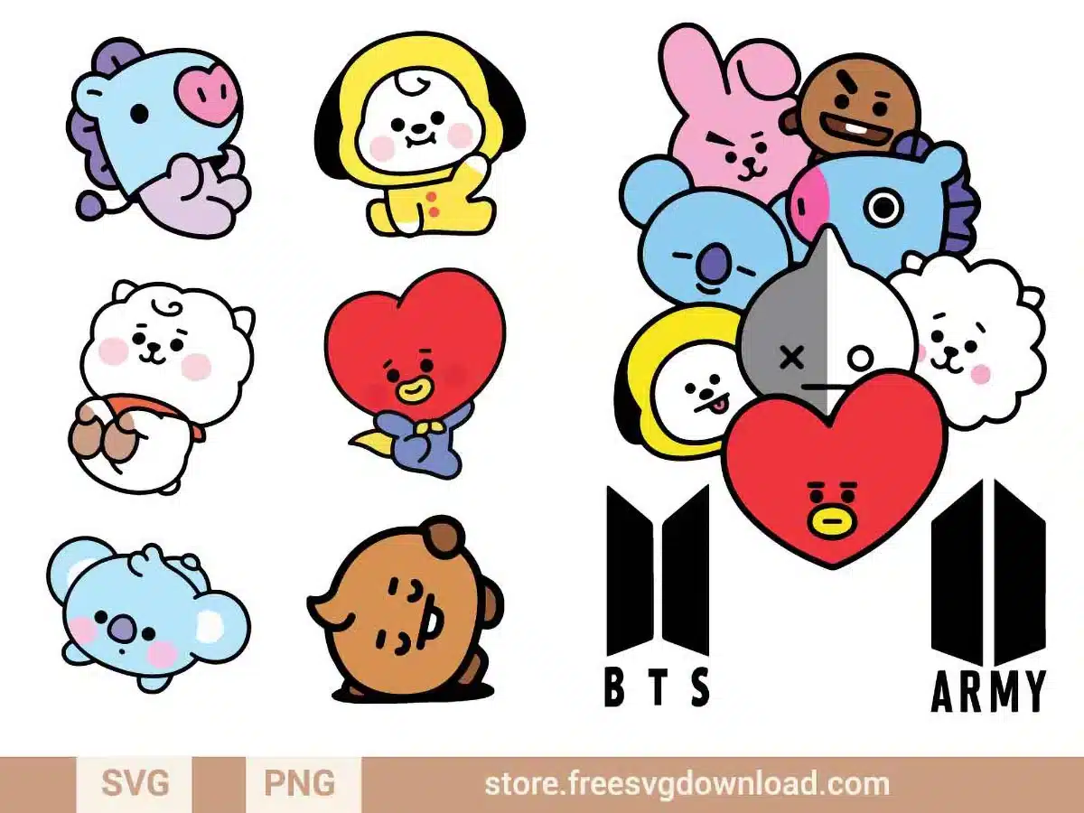 BT21 BTS SVG Bundle (FSD-G11) - Store Free SVG Download