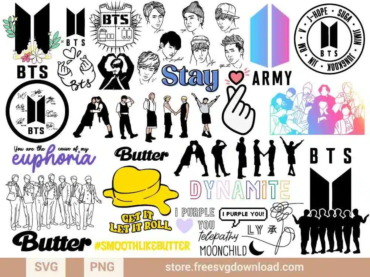 BTS SVG Bundle (FSD-G10) - Store Free SVG Download